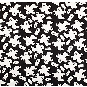 Halloween Glow in The Dark Ghost Super Snuggle Flannel Precut Fabric by The Yard - One Yard