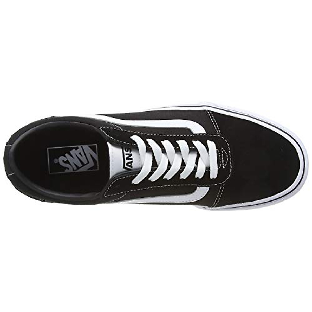 Vans Men's Ward Sneaker, Black Suede Canvas Black White C24, 14