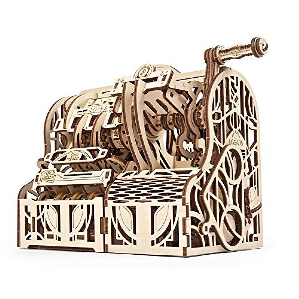 UGEARS 3D Puzzles Wooden Box - DIY Cash Register with Money Box - Exclusive Wooden Model Kits for Adults to Build - Vintage Wooden Mechanical Models - Self Assembly Woodcraft Construction Kits