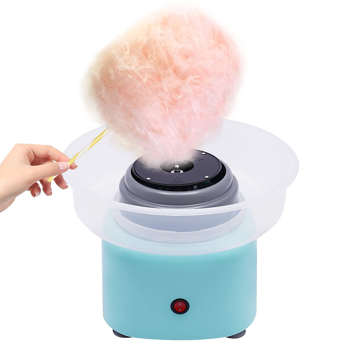 Cotton Candy Machine,Cotton Candy Maker Machine,Cotton Candy Maker With Splash Prevention Bowl for Home Use,for Kids Gift Home Birthday Party (Blue)
