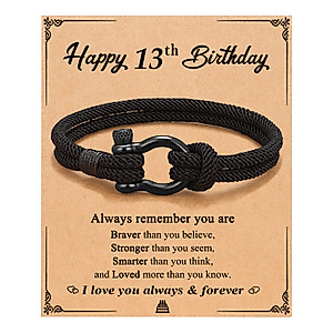 PINKDODO 13 Year Old Boy Gifts Ideas, 13th Birthday Decorations, Cool Things Stuff Bracelets for 13 Year Old Teenage Teen Boys Trendy 2024 Official Teenager Teens Gifts