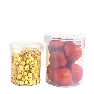 TIAN CHEN Reusable Soup Container with Lid Refrigerator, 2pcs Airtight Round Pickle Jar, Tall Bread Proofing Box, Commercial Storage Bulk Food Organization, Leak Proof, BPA Free (1pcs 50oz,1pcs 109oz)