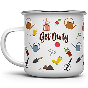 Gardening Plant Lover Campfire Coffee Mug, Houseplant Tea Camping Cup, Gardner Landscape Green Thumb Gifts (12oz)