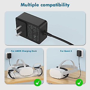 AMVR Fast Quest 3S/2 Charger USB-C Charging Cable Compatible with Meta Quest 3S/2 Accessories, Charging Cord for Meta/Oculus Quest 3S/2/1/Pico 4/Other Type-C Devices (5FT)