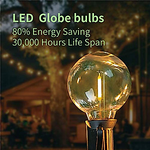 Meconard G40 Led Replacement Light Bulbs, E12 Screw Base Shatterproof Globe Bulbs for Outdoor String Lights, 1Watt Equvalent to 5 Watt Incandescent Bulbs,Warm White, 25Pack