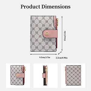 GOLF SUPAGS Wallets for Women PVC Leather Small Bifold Zipper Pocket Coin Purse Large Capacity Multi Card Organizer