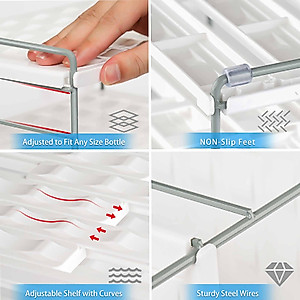 boailydi Water Bottle Organizer for Cabinet, Expandable Water Bottle Rack, Adjustable Tumbler Storage for Kitchen Organization, 2 Tier Cup Organizer for Sports Flask Insulated Mug Fridge