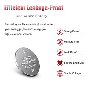 Beidongli CR2016 3V Lithium Battery (10-Pack)【5-Year Warranty】