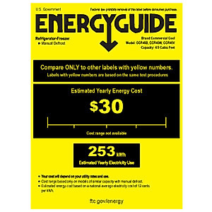 Commercial Cool CCR45W Compact Single Door Refrigerator and Freezer, 4.5 Cu. Ft. Mini Fridge, Black
