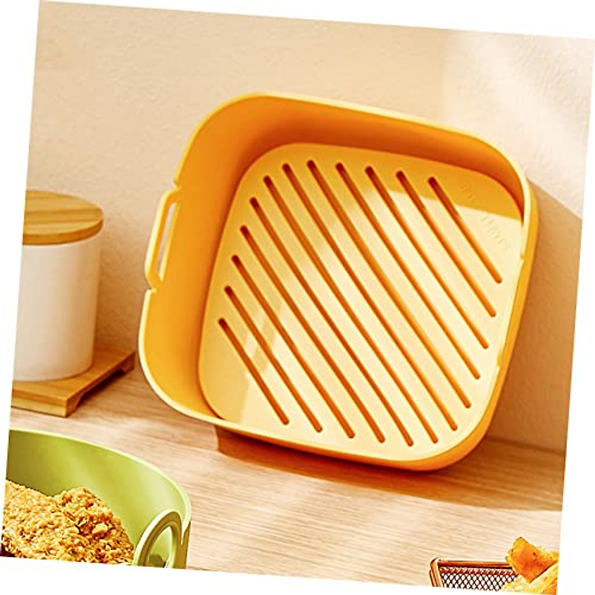 Housoutil Air Fryer Pad Silicone Oven Liner Home Fryer Air Fryer Oven Pan Air Fryer Inserts Pads Oven Air Fryer Basket Air Fryer Cooking Pot Silicone Pot Silicone Baking Pot Baking Liners