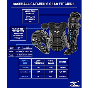 Mizuno Samurai Adult Baseball Boxed Catcher's Gear Set , Black-Grey, 15" Men's Adult