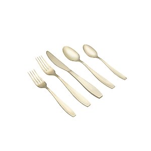 CAMBRIDGE Silversmiths January Champagne Satin 20-Piece Flatware Set, Service for 4