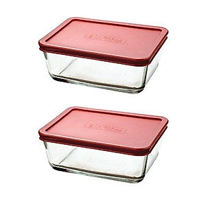 Anchor Hocking Glass 4 3/4 Cup Storage with Lid (Pack of 2)