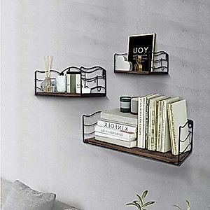 CRUGLA Wall Shelves Mounted Set of 3, Music Notes Wall Hanging Storage Floating Shelf for Bathroom Kitchen Bedroom