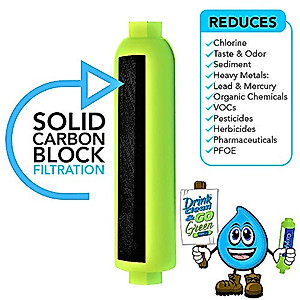 Clear2o CRV2001 RV Inline Water Filter - Reduces Contaminants, Bad Taste, Odors, Chlorine and Sediment in Drinking, Cleaning, Showering Water (Green)