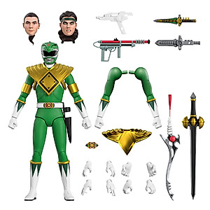 Super7 ULTIMATES! Mighty Morphin Power Rangers Green Ranger - 7" Power Rangers Action Figure with Accessories Classic TV Show Collectibles and Retro Toys