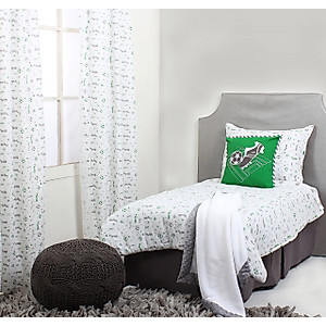 Bacati Soccerball Green/Grey Muslin Quilted Changing Pad Cover