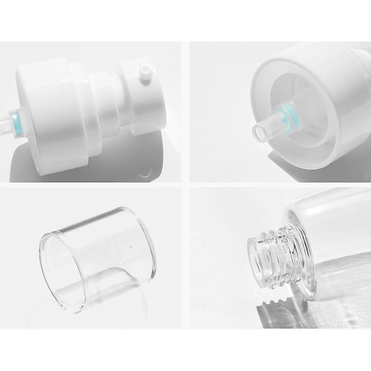 2 oz Travel Size Leakproof Pump Bottles, BPA-Free Refillable Plastic Containers for Lotion, Liquid Soap, Baby Shower, Essential Oil Blends and Other Toiletries