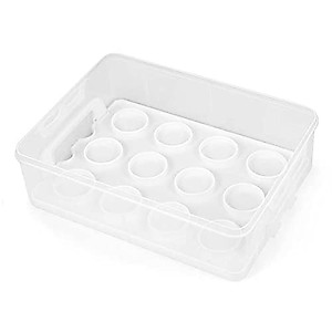 ATRDTO 3-Tiers Stack Carry Storage Box With Handle, Transparent Stackable Storage Bin With Handle Lid Latching Storage Container for Holds 36 Cupcakes or 3 Large Cake (Style A)