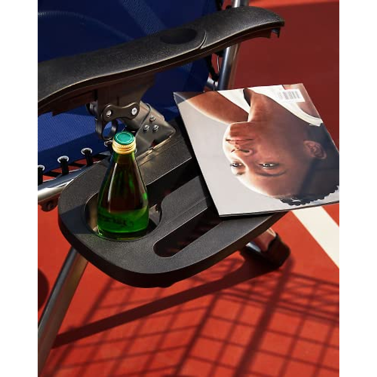 Zero Gravity Chair, Patio Lawn Chairs with Adjustable Headrest and Cup Holder Trays Reclining Chair Set of 2 for Camping Backyard Beach, Blue