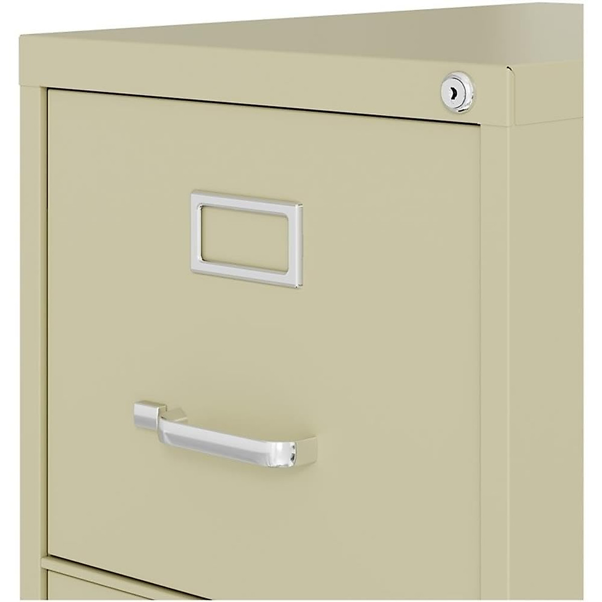 Scranton and Co 22" Deep 4 Drawer Letter File Cabinet in Putty, Fully Assembled
