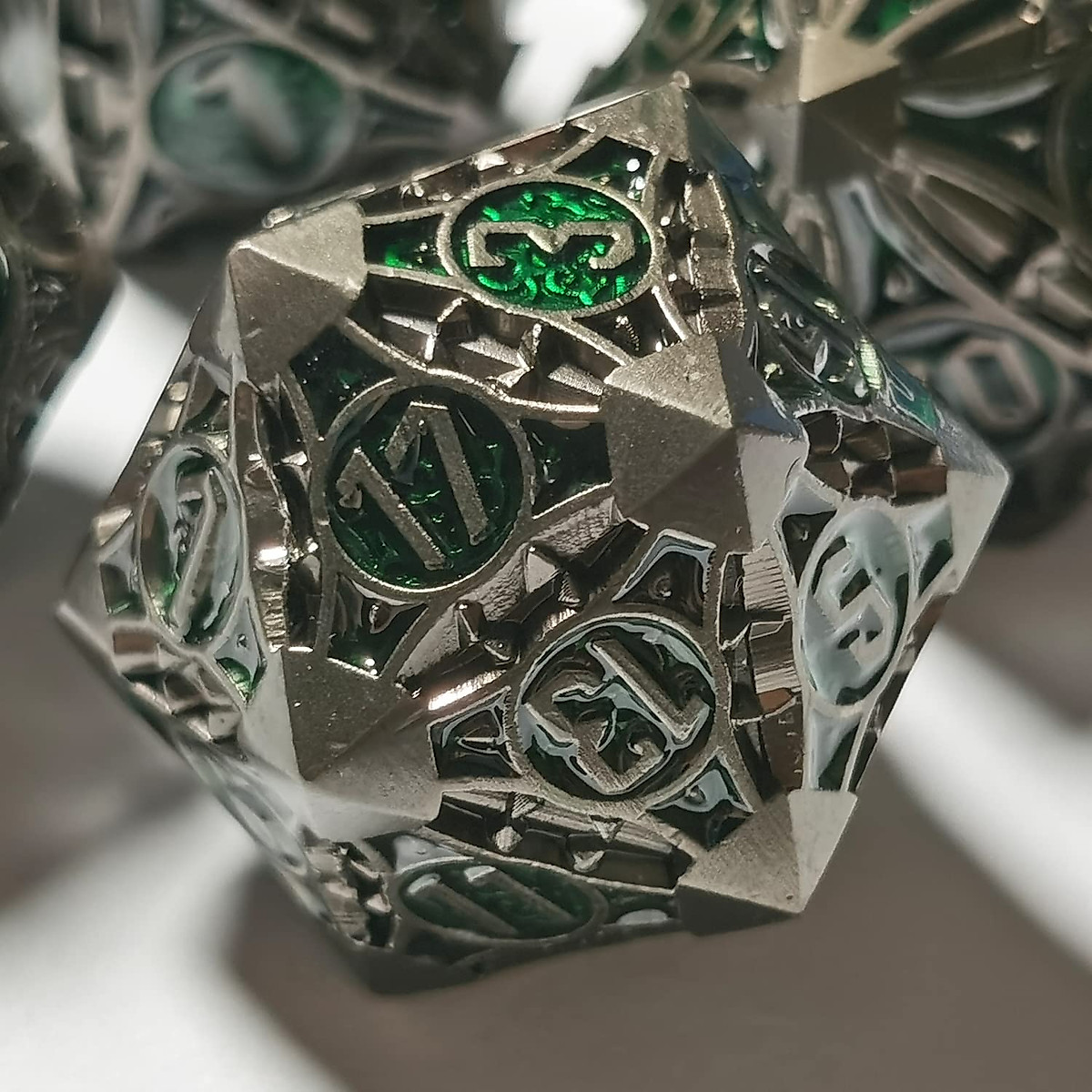 DND Dice,Dungeons and Dragons Dice (Black with Green)