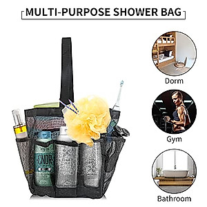 Saiveina Mesh Shower Caddy for College Dorm Necessities Portable Travel Shower Basket Shower Tote Bag for Girls and Boys, with 9 Pockets