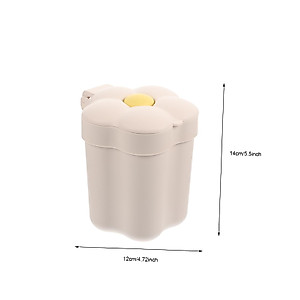 Cabilock 4pcs Storage Dust Basket Desktop Trash bin Garbage cans for Kitchen Recycle can Basket Trash can with lid Bins with lids Tiny Trash can White Miniature Office Trash Basket Plastic
