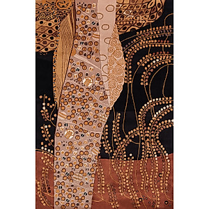 Momeni Rugs New Wave Collection, 100% Wool Hand Carved & Tufted Contemporary Area Rug, 5'9" Round, Black