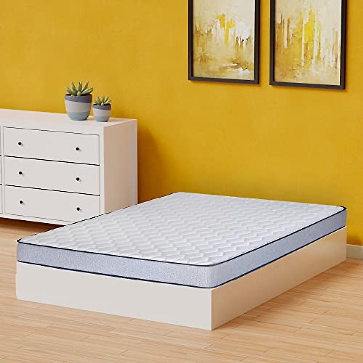 Greaton, 5/7/8/10 Inch Medium Firm High Density Foam Mattress, Comfortable Mattress for Cooler Sleep Supportive & Pressure Relief, Twin, White