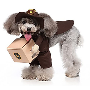 XIAOYU Pet Dog Cat Halloween Costume, Funny Halloween Christmas Party Clothes Apparel for Small Dog Cat Cosplay, Porter Costume, L