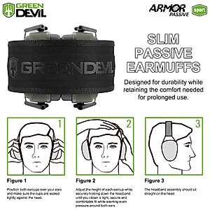 GREEN DEVIL Noise Reduction Hearing Protection Ear muffs Passive Safety Earmuffs Slim Headphones For Shooting Gun Range