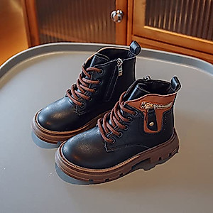 Kids Shoes Solid Color Short Boots Shoes Fashion Non Slip Breathable Nude Women Boots Girls Boots Size 1 (Black, 5.5-6 Years Little Child)