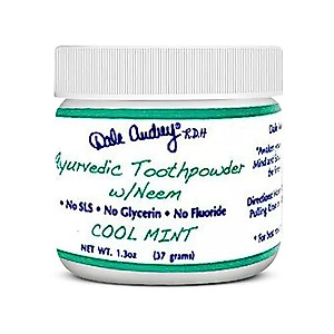 Dale Audrey Ayurvedic Remineralizing Toothpowder for Sensitive Teeth | Refreshing Cool Mint Flavor Teeth Whitening and Fresh Breath | Natural Tooth Powder for Gums and Bad Breath (1.3 Oz)