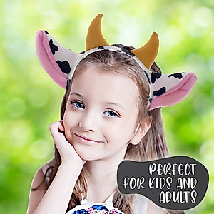 BOGAZNET Cow Ears Cow Print Party Supplies for Cow Party Cow Print Baby Shower Сow Ears Headband Cow Birthday Decorations Cow Ear Headband