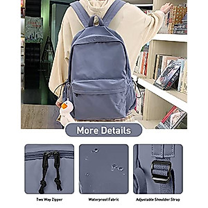 Dark blue Backpack for Women Men, Waterproof High School Bookbag,Lightweight Casual Travel Daypack,Classic Basic College Backpack,Middle School Bag for Teen Girls Boys