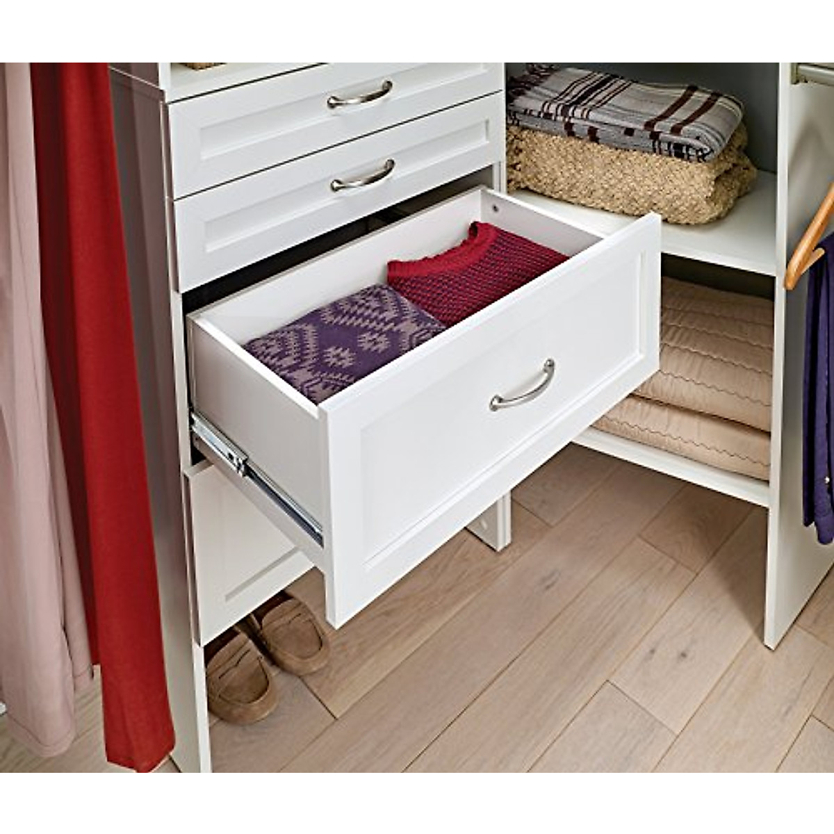 ClosetMaid Pure White SuiteSymphony 25 X 10-Inch Drawer, 25'' X 10'' & SuiteSymphony Starter Tower Kit, Top Shelf Support, Pure White