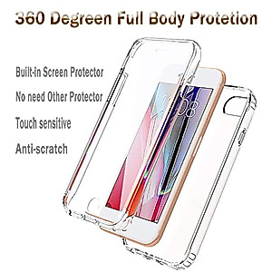 YiYiYaYa for iPhone SE 2022 Case, iPhone SE 2020 Case with Built in Screen Protector, Clear Floral Pattern for Girls Women, Full Body Shockproof Case for iPhone 6/6S/7/8/SE 2020/2022 Golden Leopard