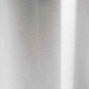 mDesign Decorative Metal Round Small Trash Can Wastebasket, Garbage Container Bin - for Bathrooms, Powder Rooms, Kitchens, Home Offices - Durable Solid Steel, Non-Slip Base - Brushed/Chrome