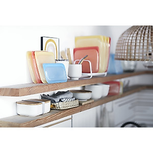 Stasher Reusable Silicone Storage Bag, Food Storage Container & Reusable Silicone Storage Bag, Food Storage Container, Microwave and Dishwasher Safe, Leak-free, Snack, Aqua