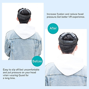 Orzero Head Cushion Compatible for Quest VR Headset (Only Fits for Quest 1st Gen), Comfortable Protective Strap Headband (Black)