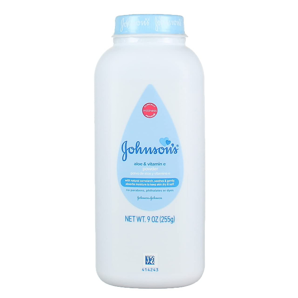 JOHNSON'S Baby Powder, Pure Cornstarch with Soothing Aloe & Vitamin E 9 oz (Pack of 10)