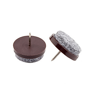 50pcs Round Heavy Duty Felt Furniture Pads,Ulifestar Nail On Furniture Sliders Hardwood Floor Protectors for Chair Table Desk Desser Cabinet Sofa Couch Leg Feet Non Slip Glides Dia 28mm/1.1'' (Brown)