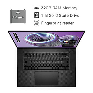 Dell XPS 17 9710, 17 inch UHD+ Touchscreen Laptop - Intel Core i9-11900H, 32GB DDR4 RAM, 1TB SSD, NVIDIA GeForce RTX 3060 6GB GDDR6, Windows 11 Pro - Platinum Silver with Pro Support