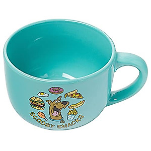 Silver Buffalo Scooby Doo Scooby Snacks Ceramic Soup Mug with Vented Plastic Lid, 24 Ounces