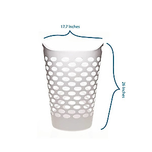 SEDLAV Laundry Basket, 26”, Laundry Hamper. Ideal For: Laundry Room Organization, Hampers For Laundry, Room Organization, Clothes Hamper. Laundry Basket Plastic: White, Blue & Teal (White)