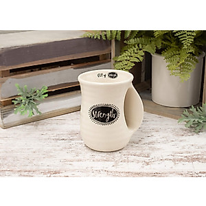 Lighthouse Christian Products The Lord is Faithful Whimsical White 14 Ounce Ceramic Handwarmer Mug