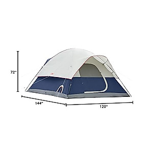 Coleman Elite Sundome Camping Tent with LED Lights, Weatherproof 6-Person Tent with Included Rainfly & Frame that can Withstand 35 MPH Winds, Built-In LED Lighting System with 3 Brightness Settings