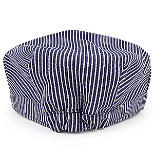 Armycrew Denim Blue Stripe Train Engineer Conductor Cap Fits Infant to Adult 3XL - Blue - 57CM