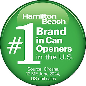 Hamilton Beach Electric Automatic Can Opener with Auto Shutoff, Knife Sharpener, Cord Storage, and SureCut Patented Technology, Extra Tall, Black